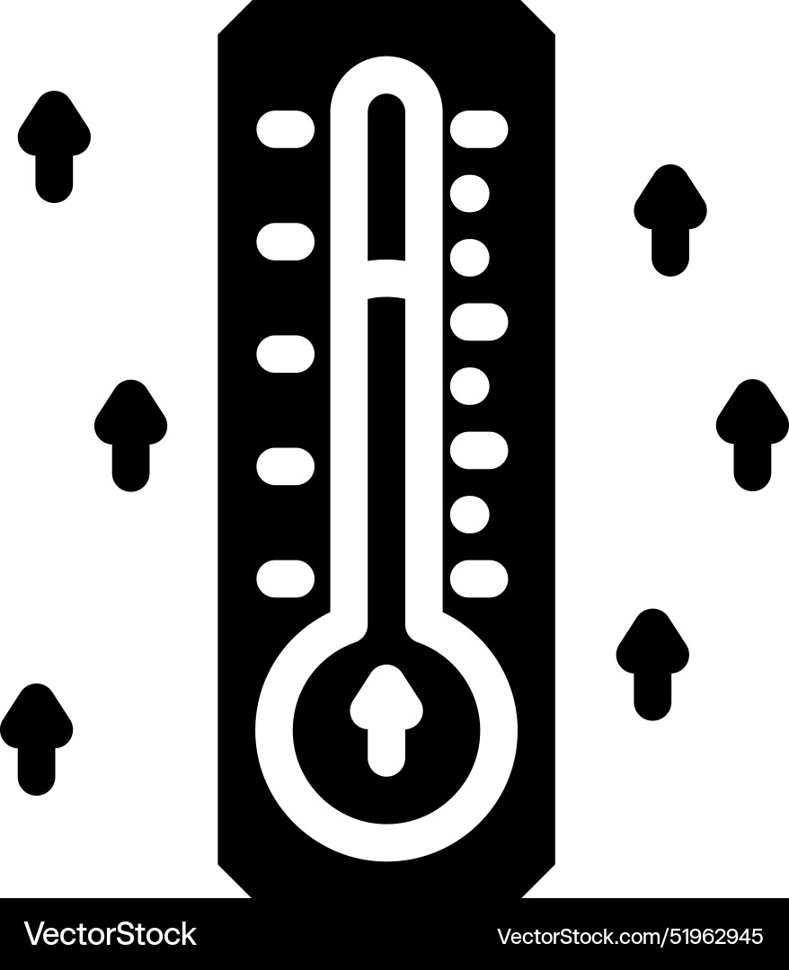 Rising temperature gauge progress glyph icon Vector Image