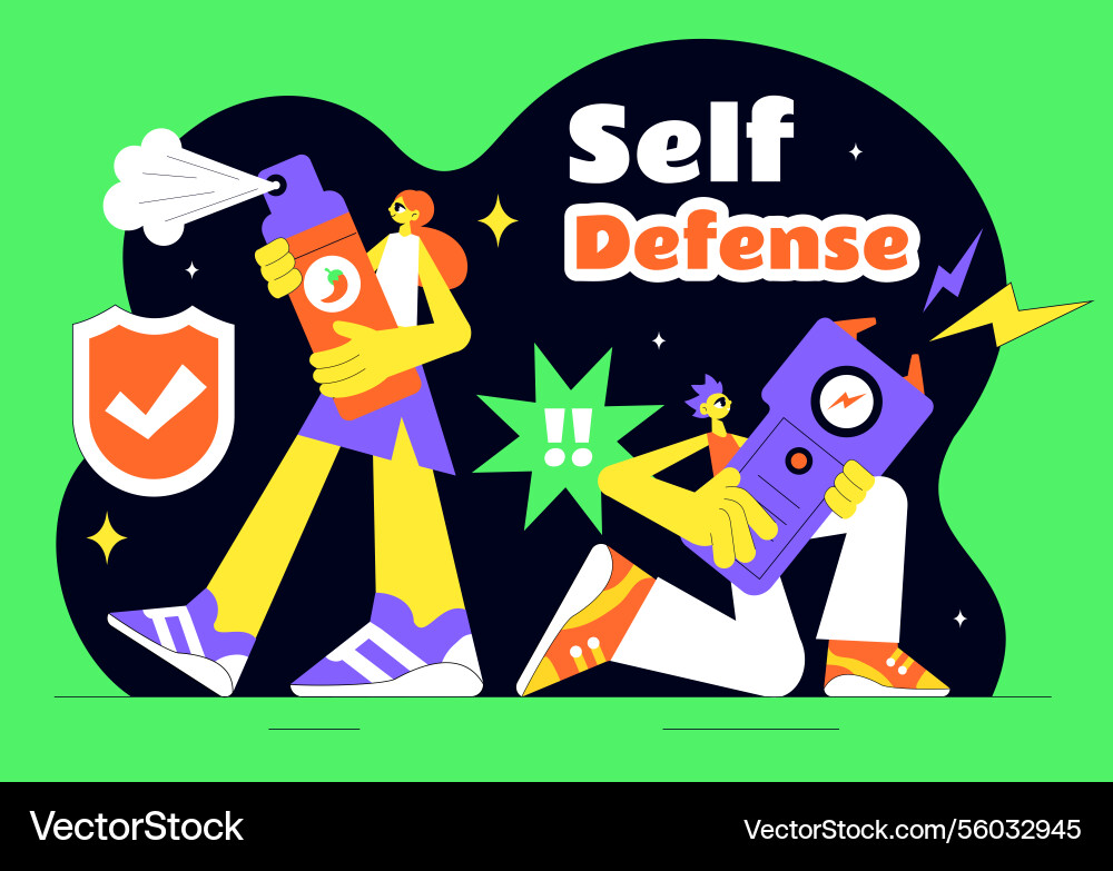 Self defense featuring various types Royalty Free Vector