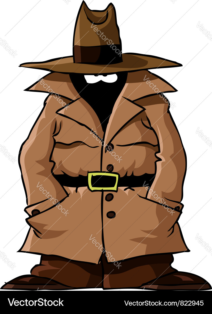 Spy in the cloak Royalty Free Vector Image - VectorStock