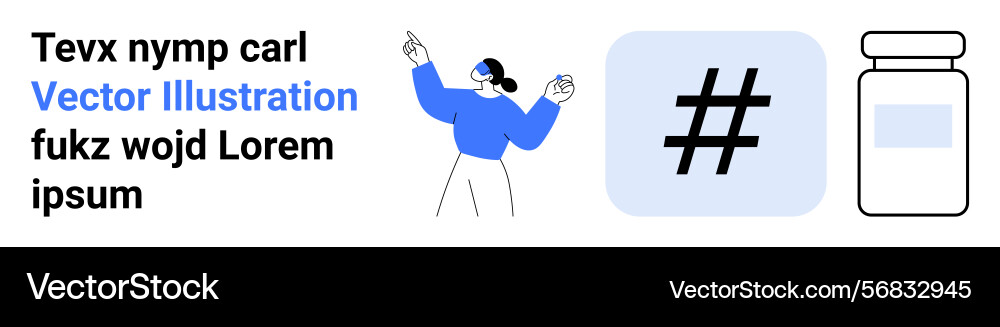 Stylized female character with metadata tag Vector Image