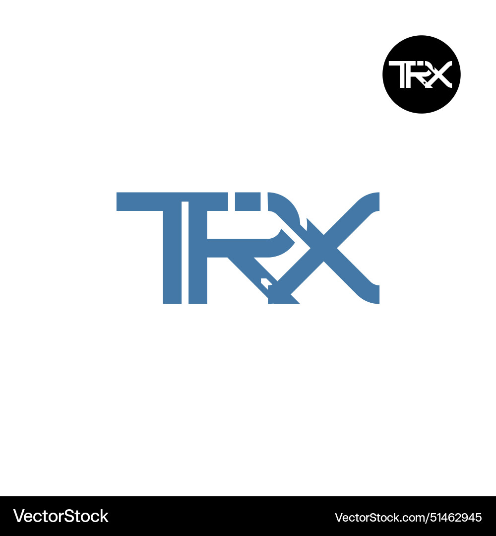 Trx logo letter monogram design Royalty Free Vector Image