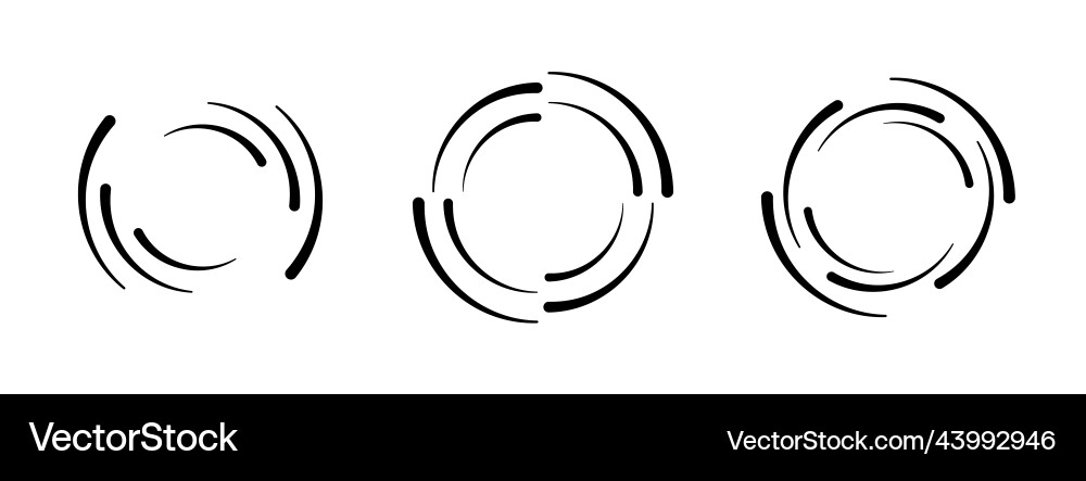 Circle speed lines for emblem design and comic Vector Image