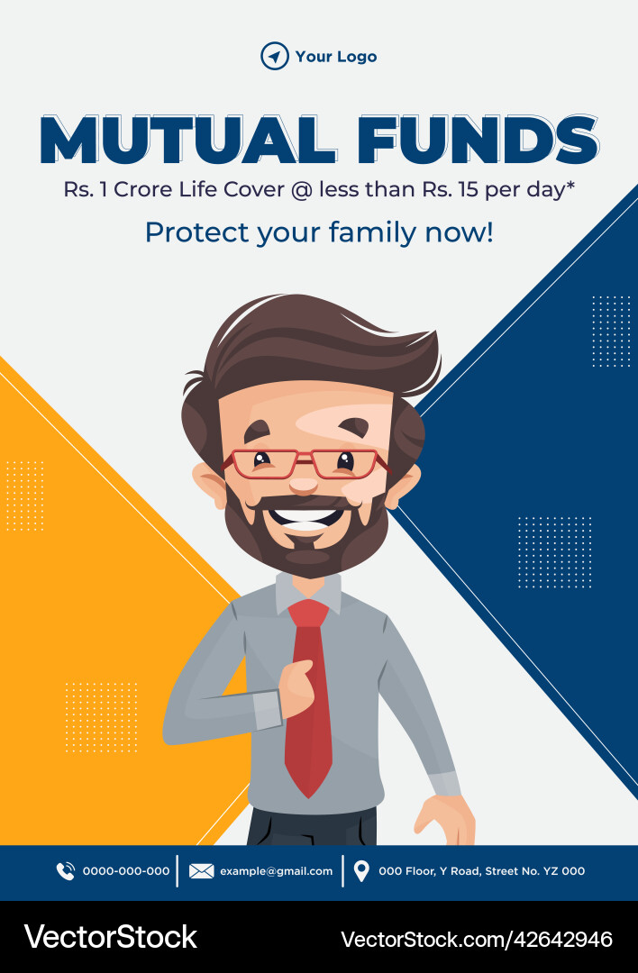 Flyer design of mutual funds Royalty Free Vector Image