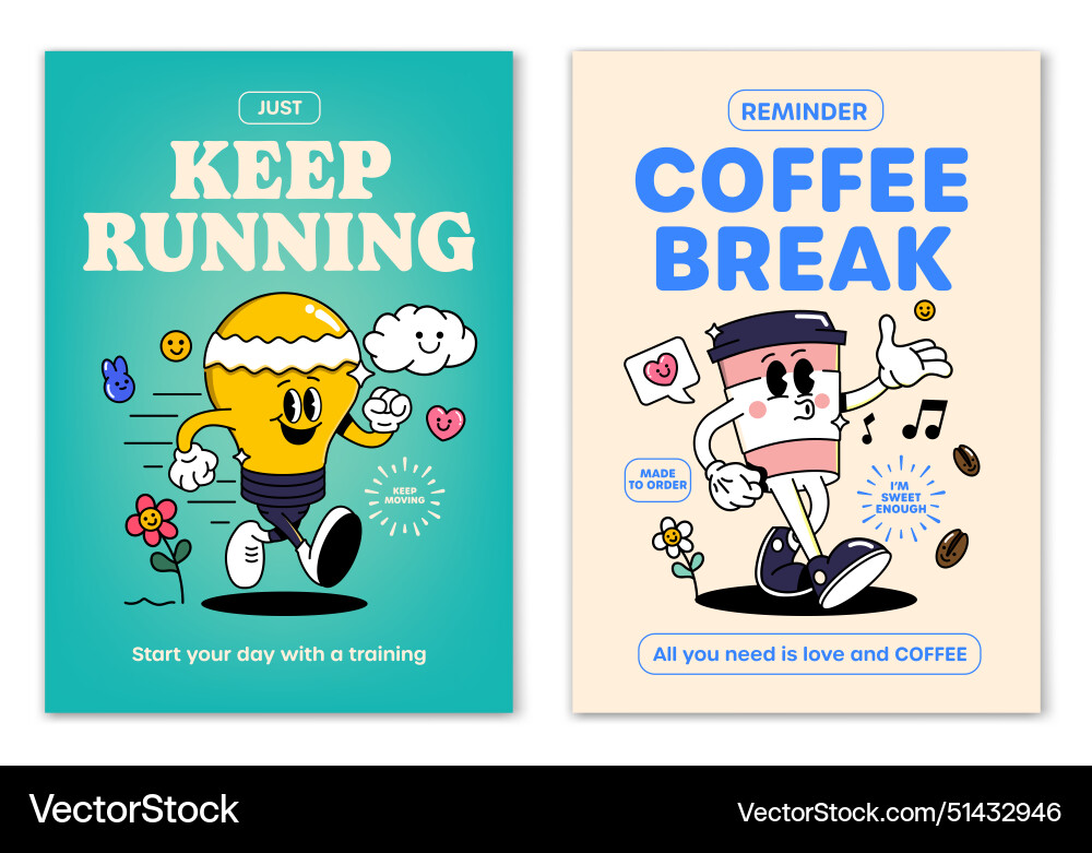 Groovy poster design 9 Royalty Free Vector Image