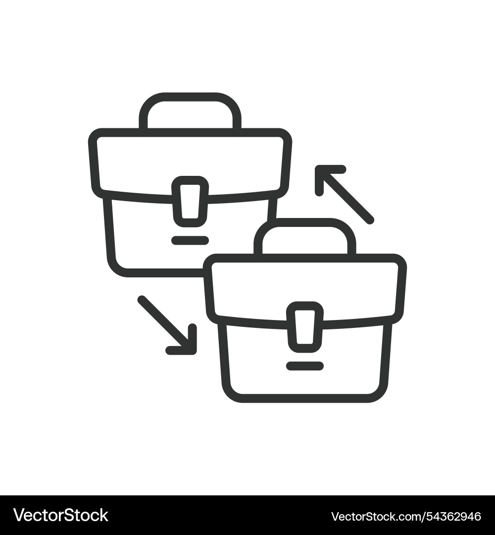 Mutual business support icon in line design Vector Image