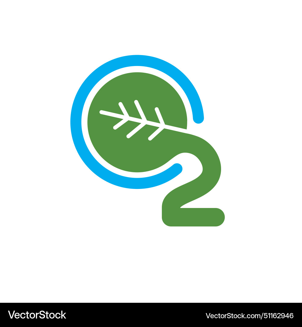 Oxygen icon leaf concept design template Vector Image