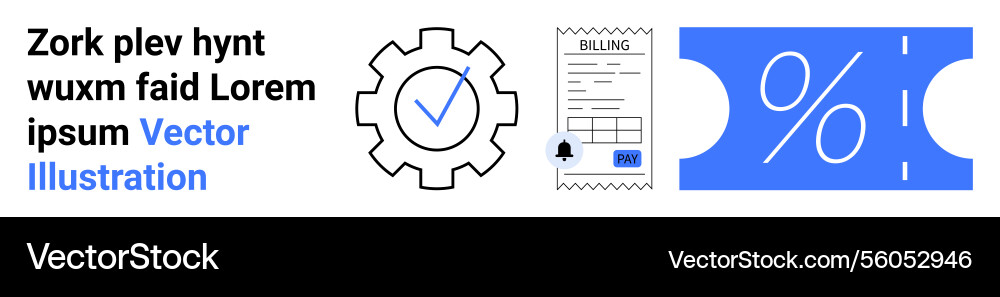 Payment billing process with gear invoice and Vector Image