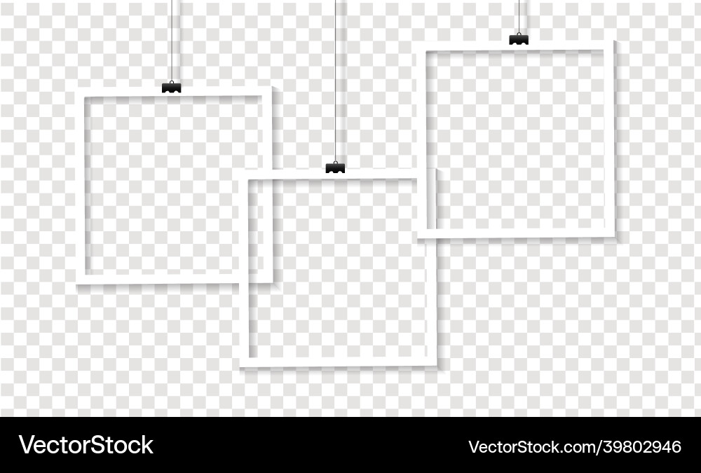 Photo frame collection and transparent background Vector Image