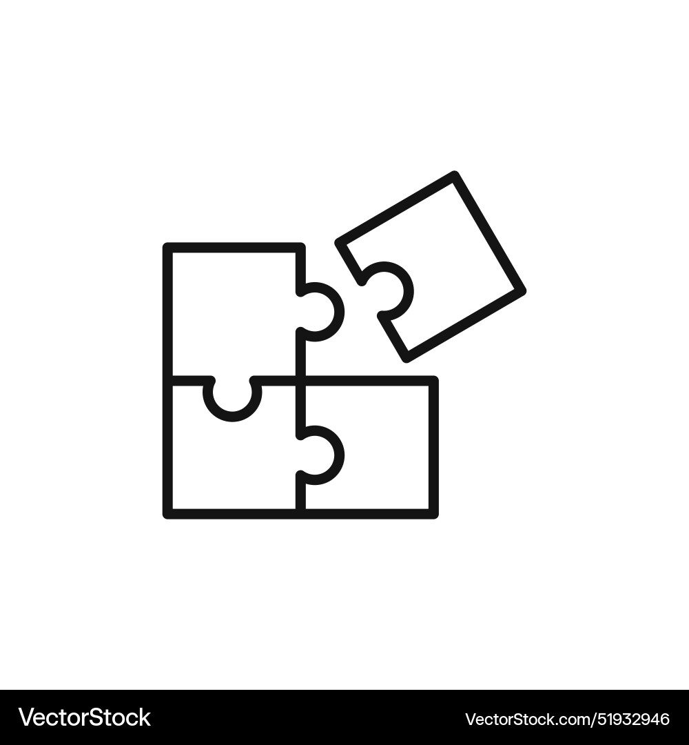 Puzzle piece icon for brain games and problem Vector Image