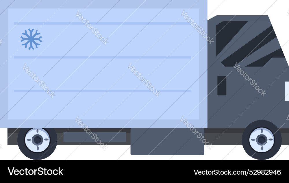 Refrigerated truck transporting goods side view Vector Image