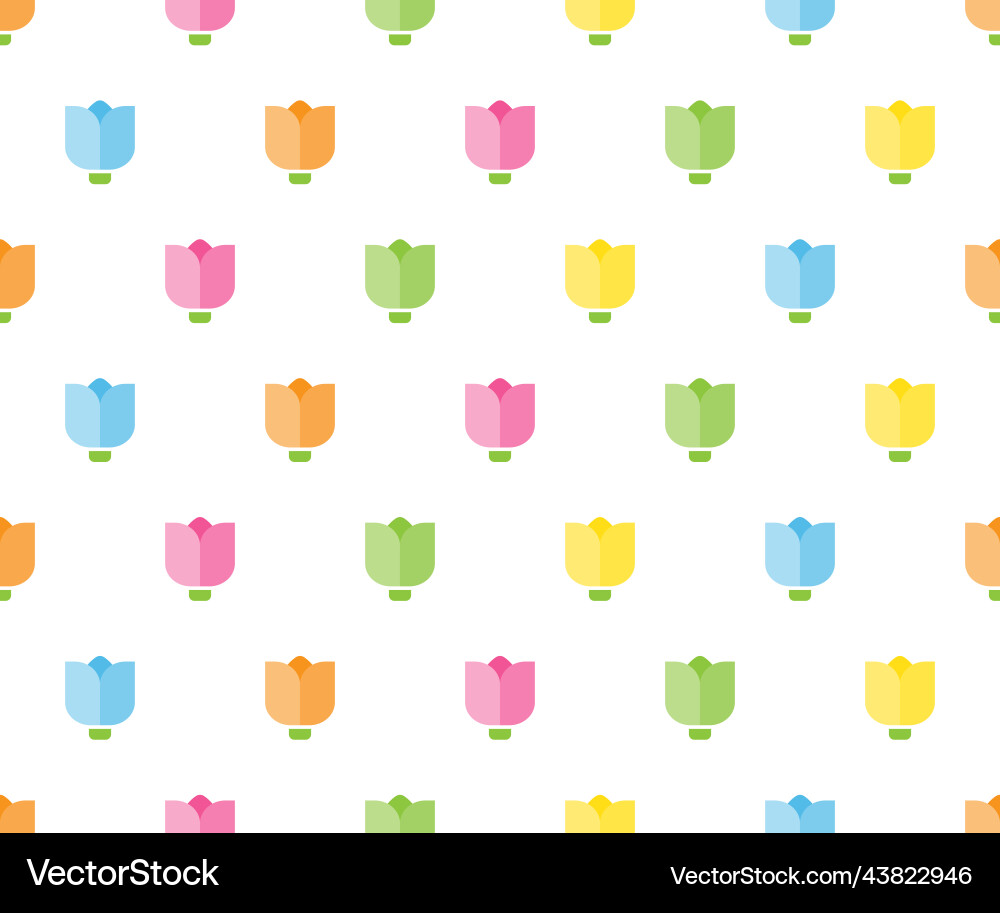 Tulip flat pattern Royalty Free Vector Image - VectorStock