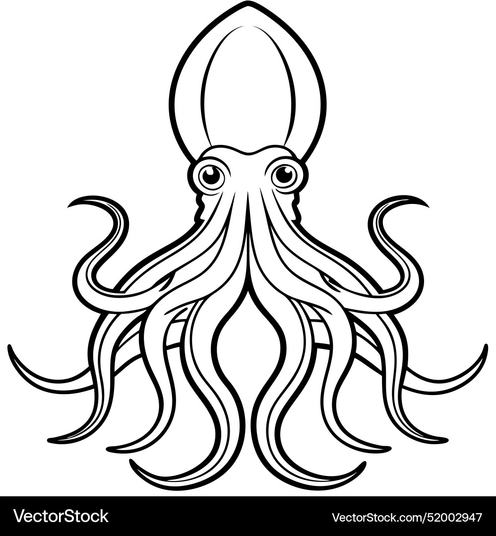 Colossal squid stands icon Royalty Free Vector Image