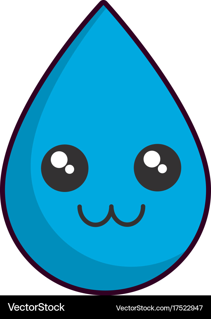 Kawaii water drop icon Royalty Free Vector Image