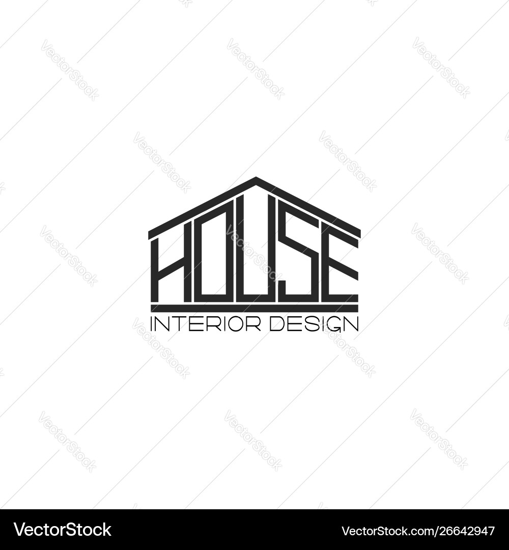 Logo house lettering t-shirt print design element Vector Image