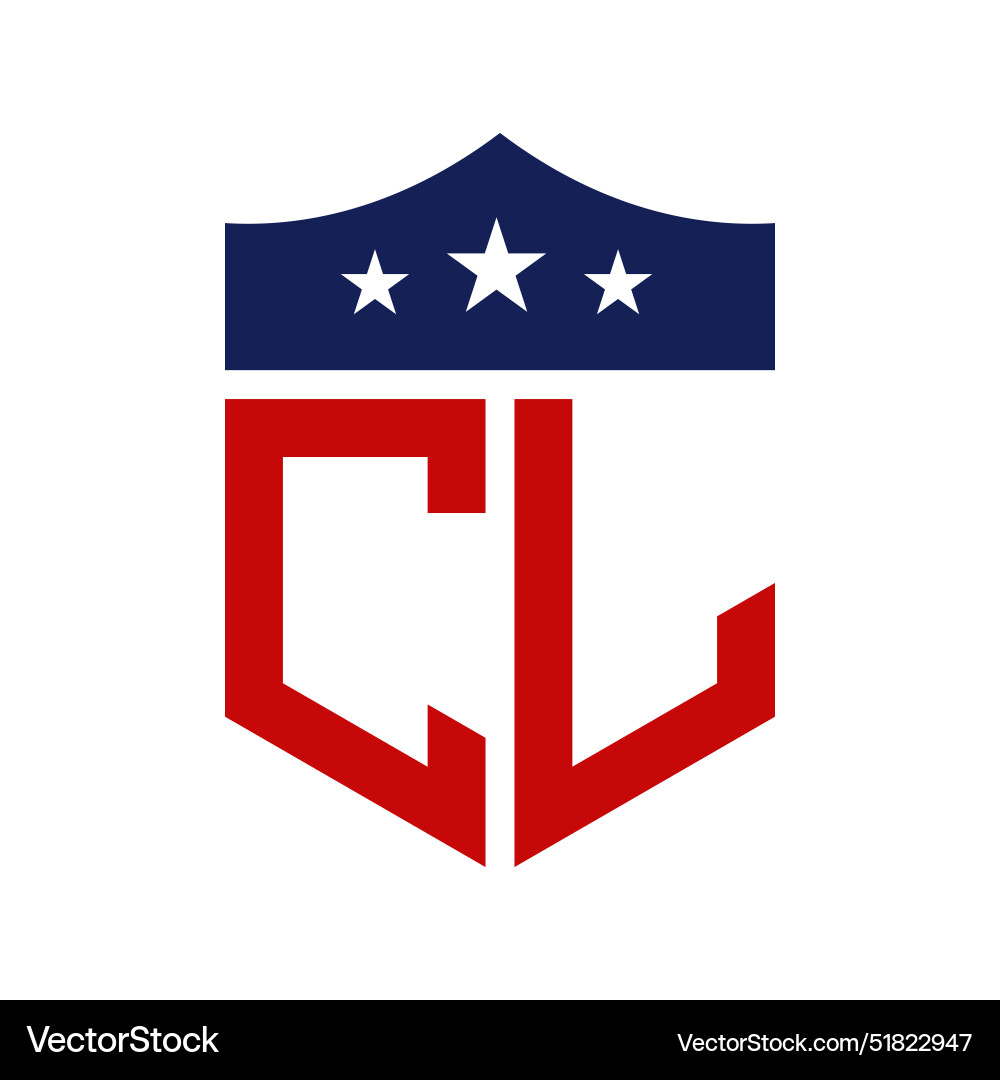 Patriotic cl logo design letter Royalty Free Vector Image