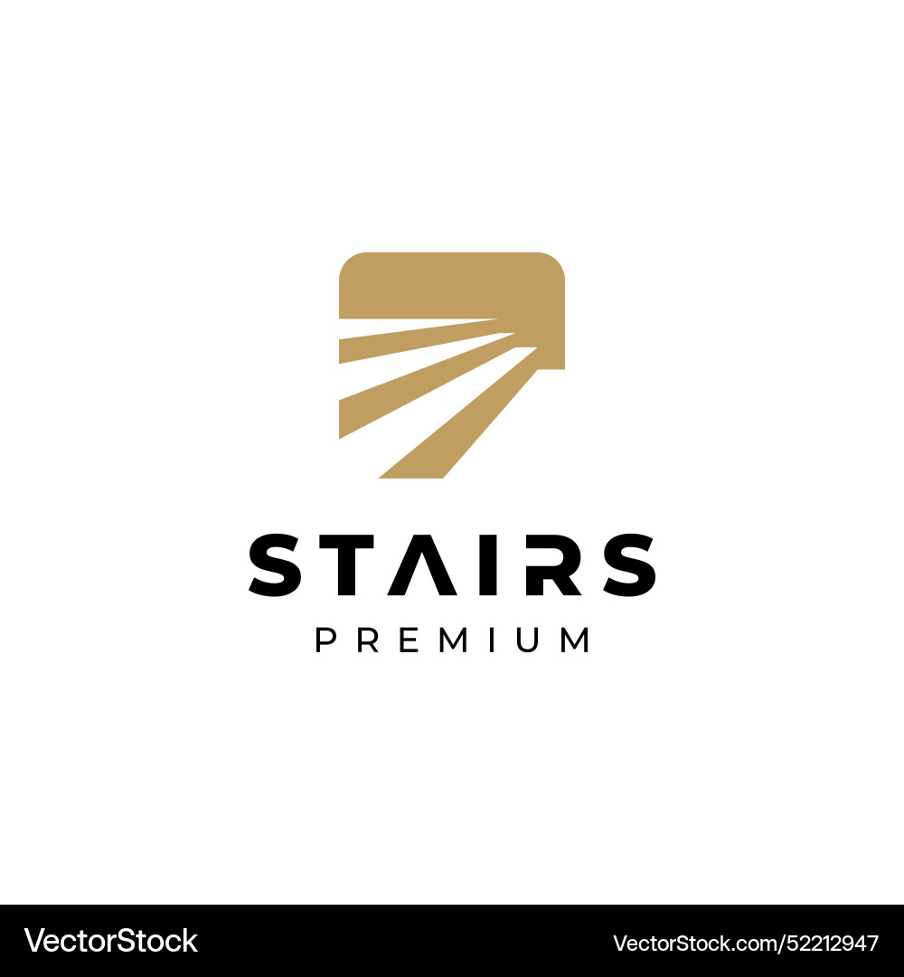 Stairway upstairs logo symbol Royalty Free Vector Image