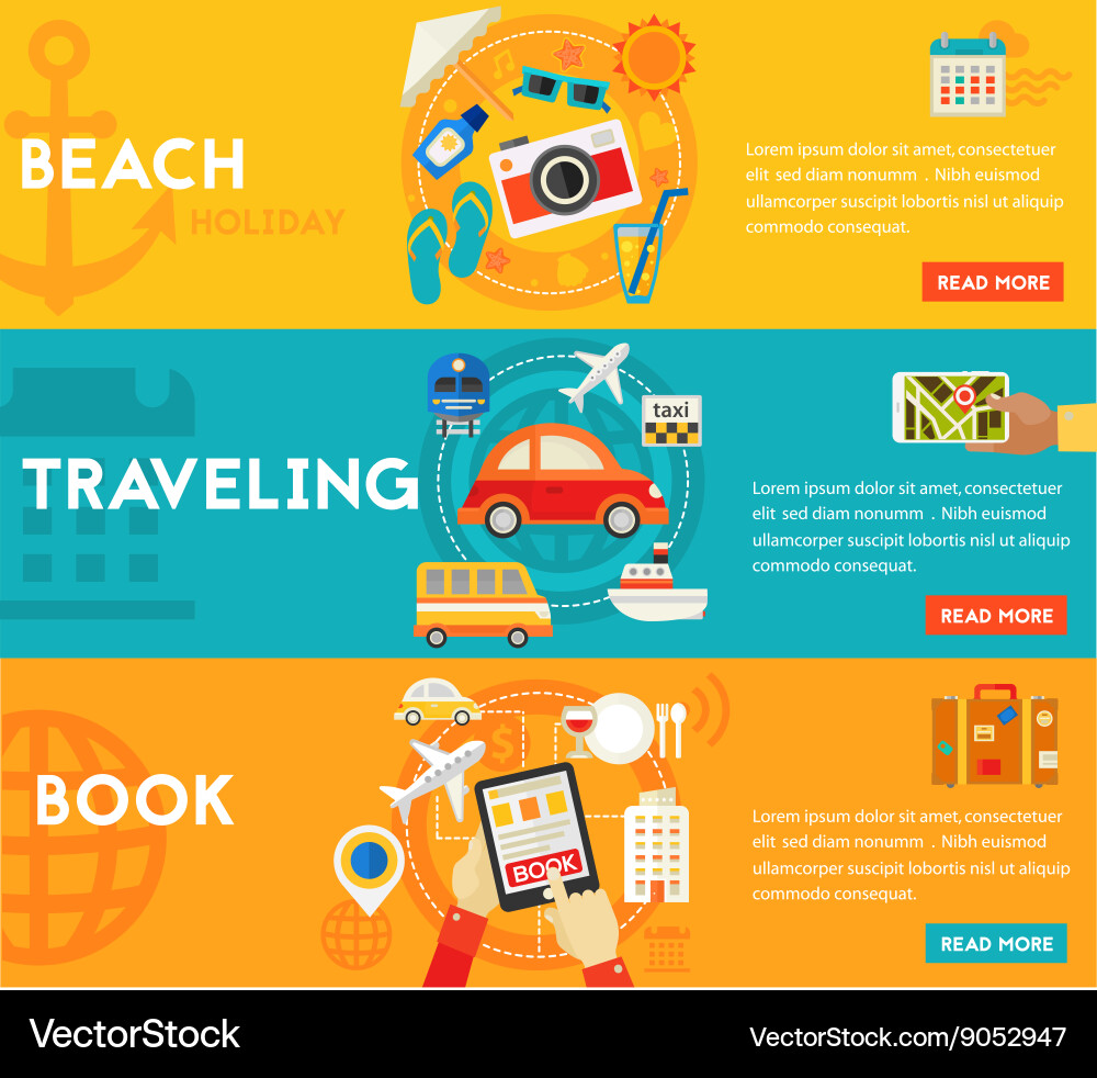 Traveling concepts - beach sightseeing searching Vector Image