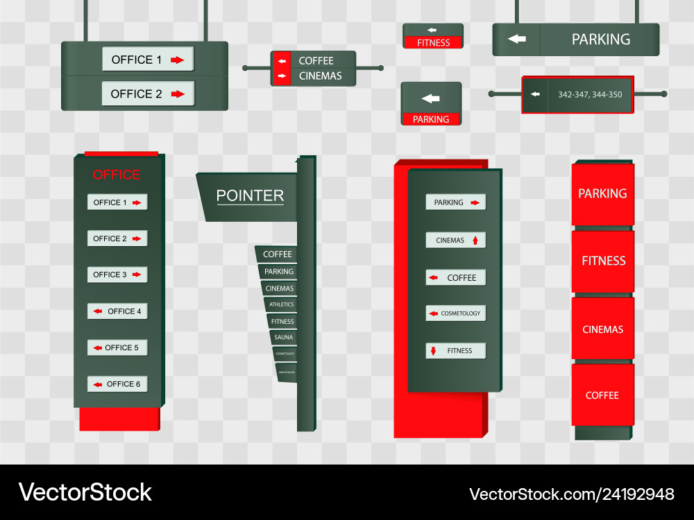 A set of signboards Royalty Free Vector Image - VectorStock