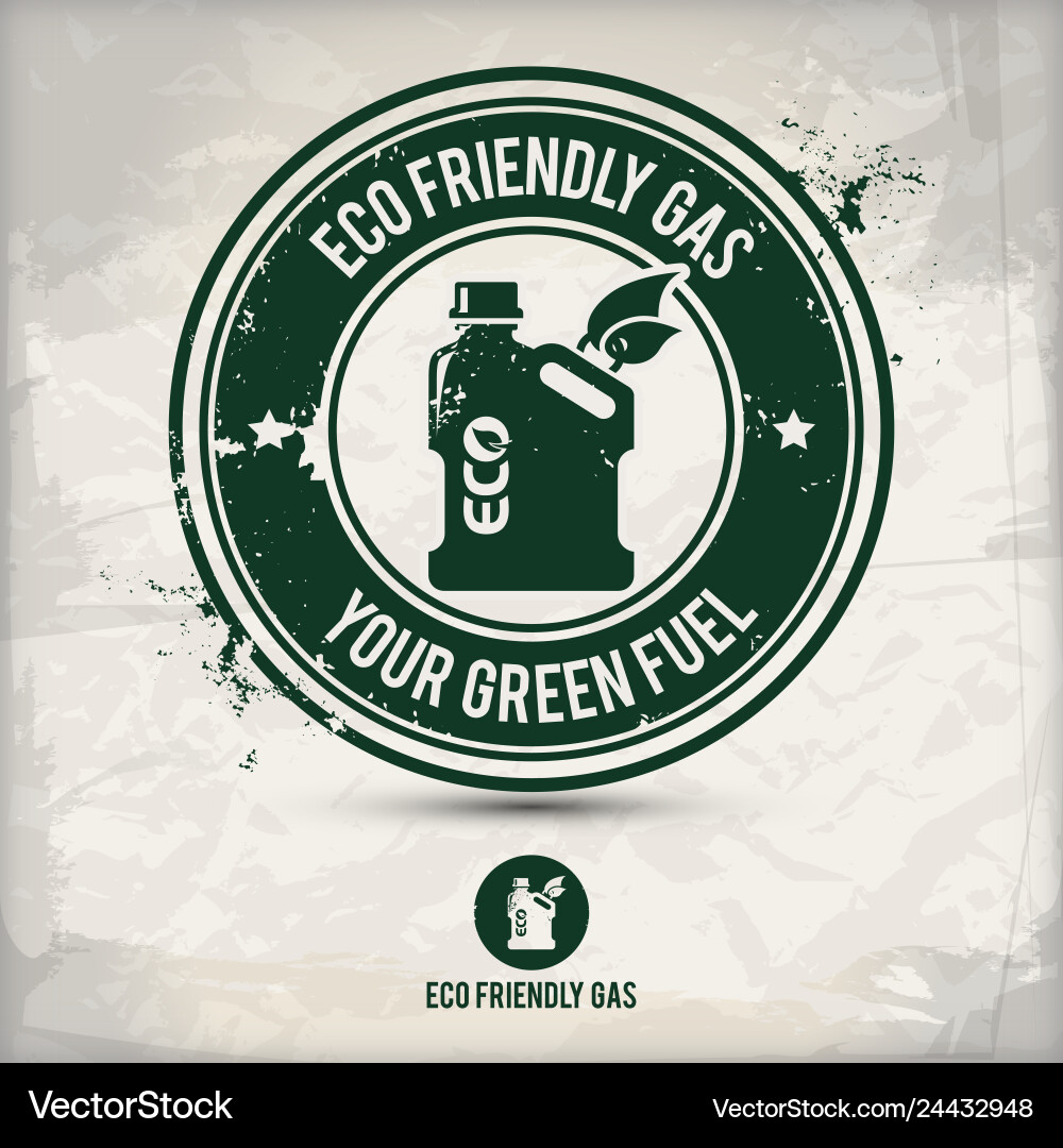 Alternative eco friendly gas stamp Royalty Free Vector Image
