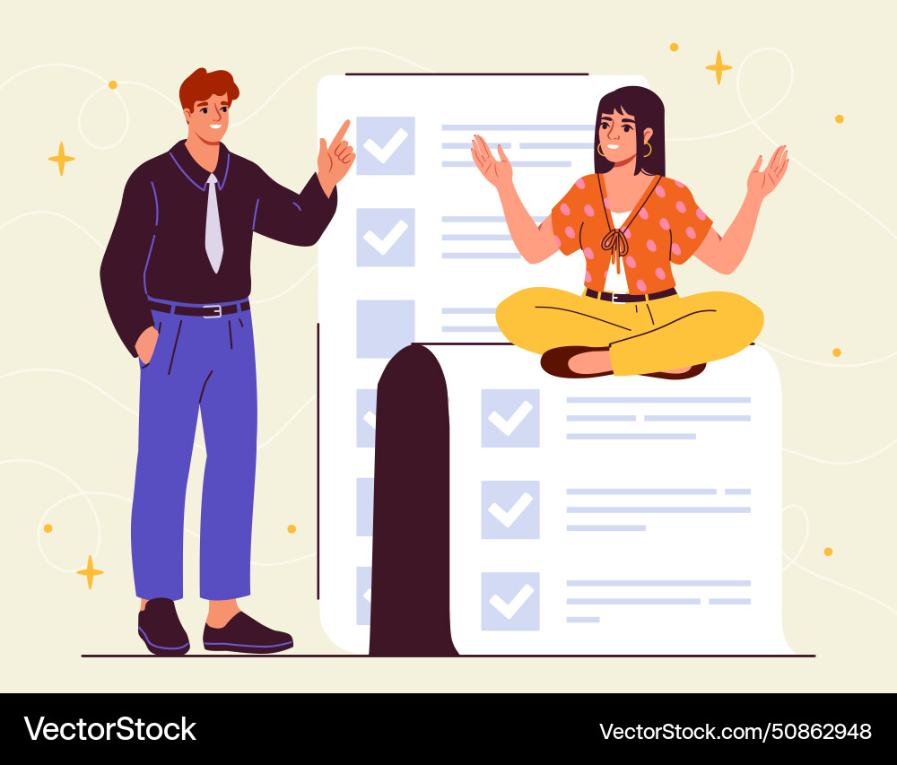 Checklist making concept Royalty Free Vector Image