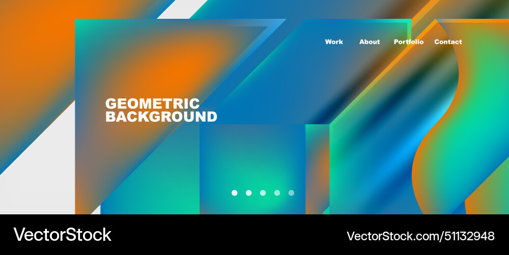 Colorful geometric background with blue orange Vector Image