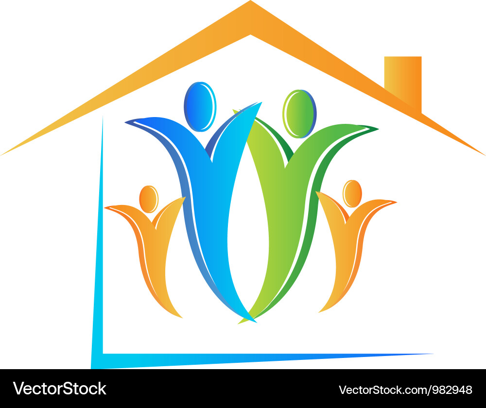 Family and house logo Royalty Free Vector Image