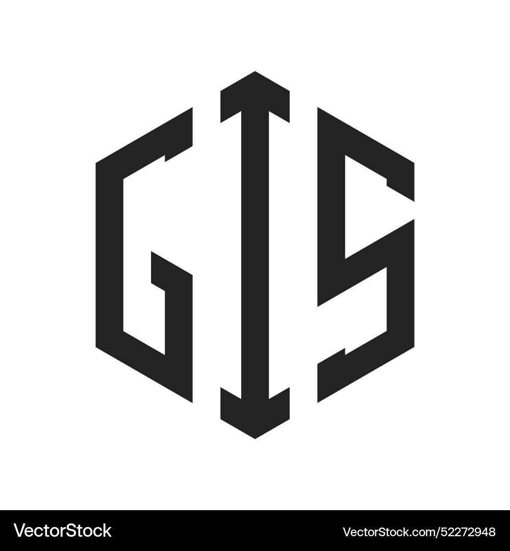 Gis logo design initial letter monogram Royalty Free Vector