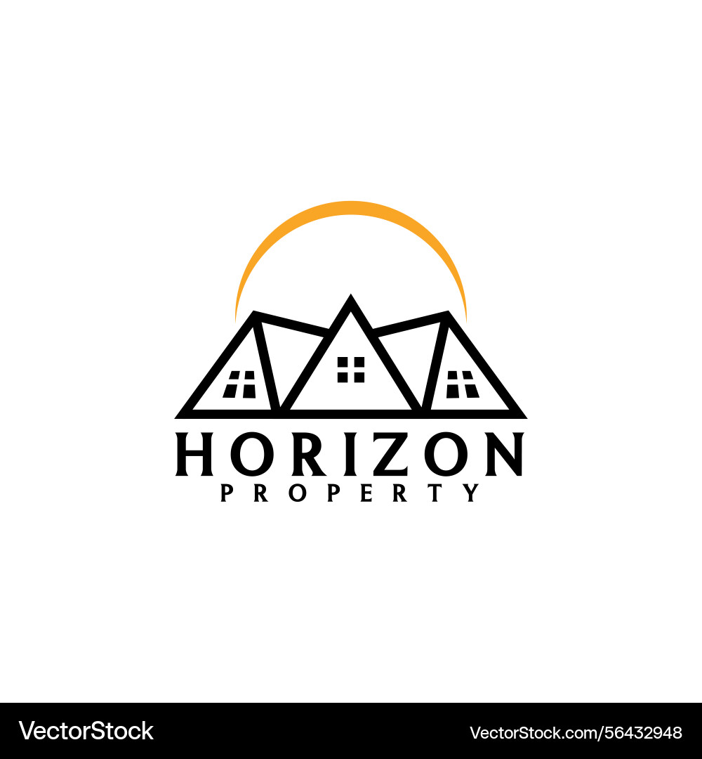 Horizon property building design Royalty Free Vector Image