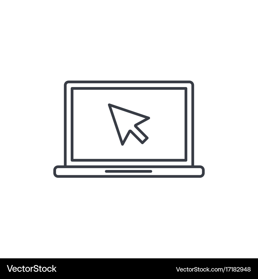 Laptop computer notebook and cursor click thin Vector Image