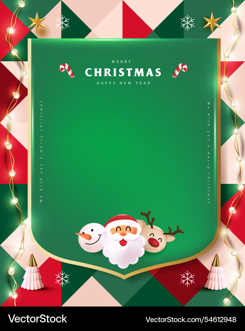 Merry christmas sign banner frame Royalty Free Vector Image