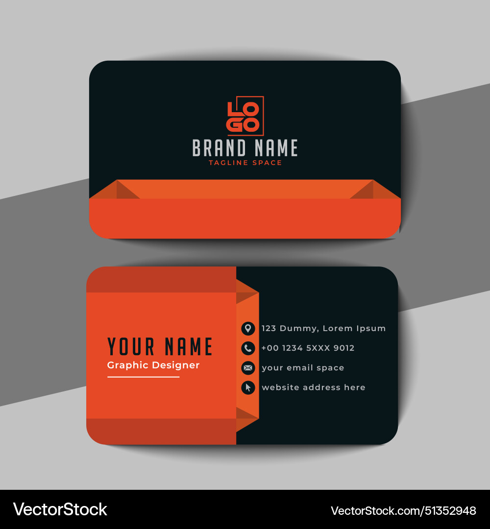 Modern Business Name Card Template Royalty Free Vector Image