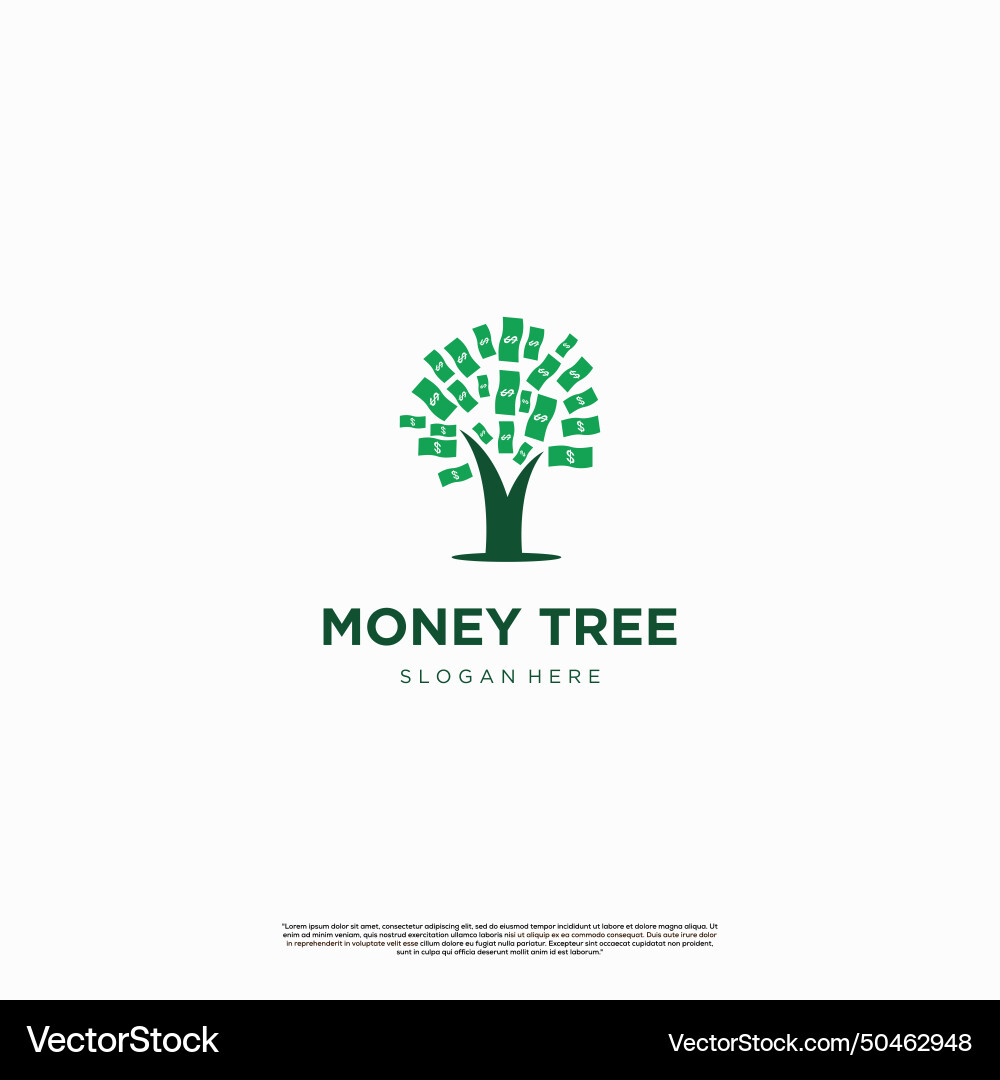 Money tree logo design icon template Royalty Free Vector