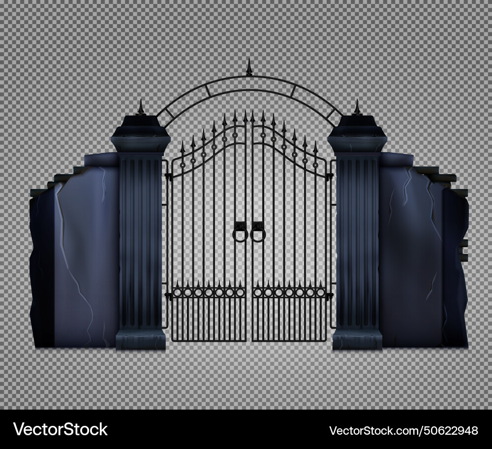 Realistic cemetery gate Royalty Free Vector Image