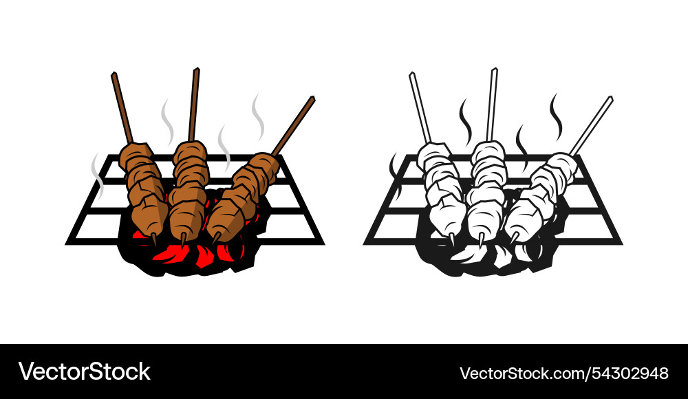 Sate indonesian food design Royalty Free Vector Image