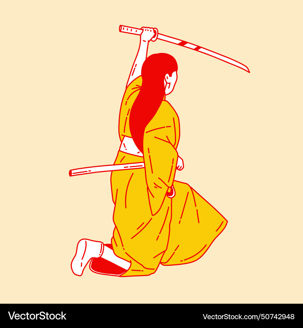 Simple cartoon of a samurai 5 Royalty Free Vector Image
