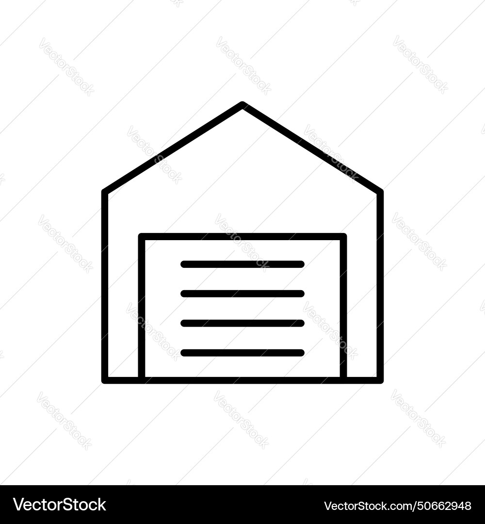 Warehouse line icon design Royalty Free Vector Image