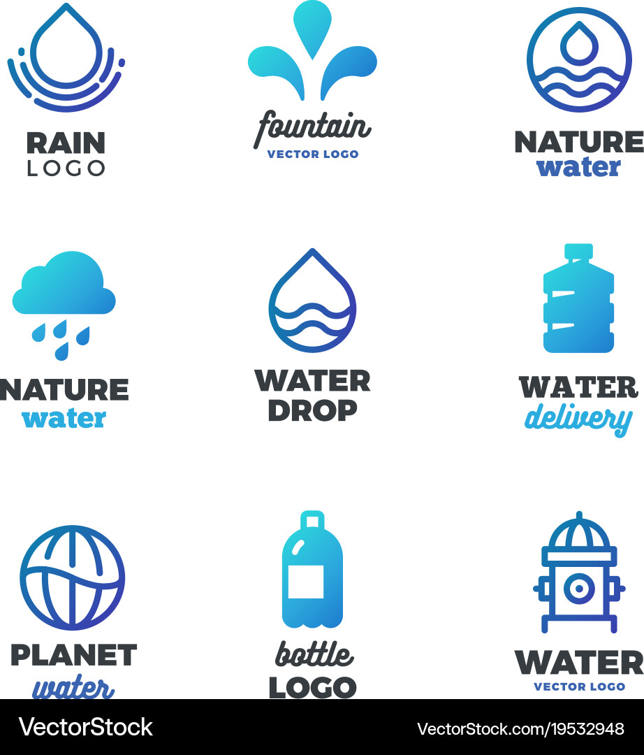Water & Aqua Logos - Fresh Drops Royalty Free Vector