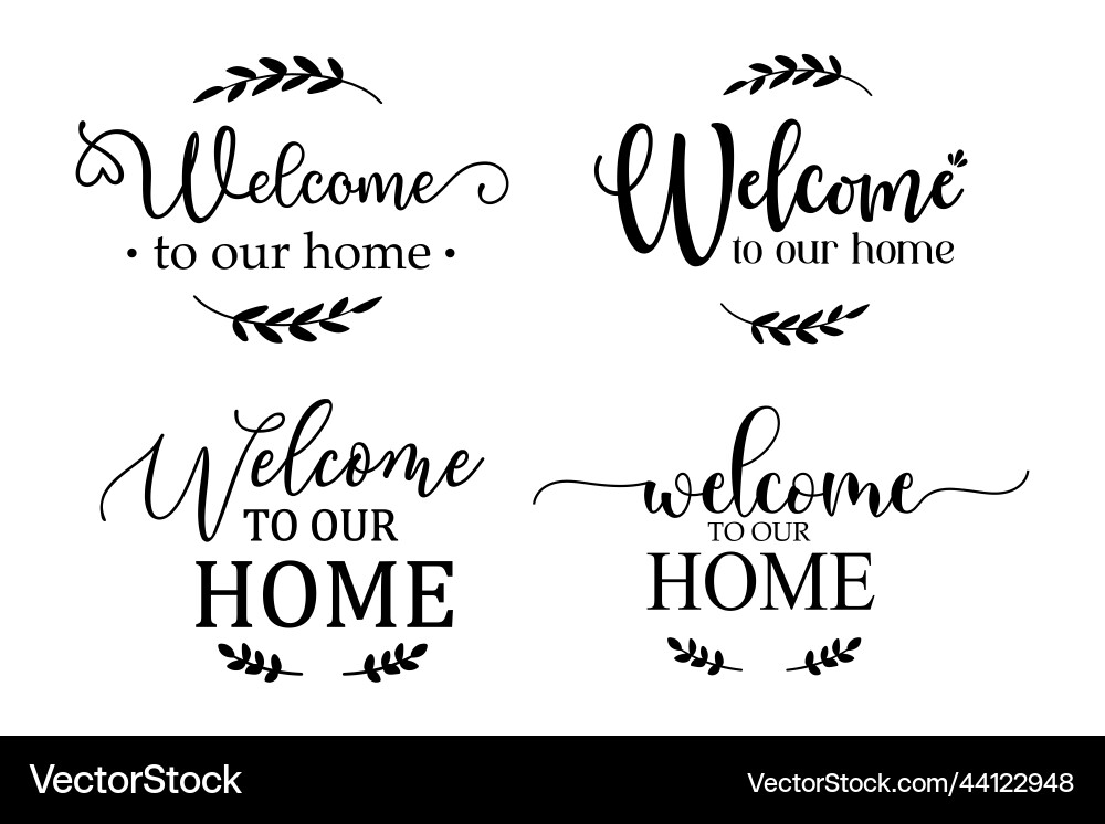 Welcome Home Sign - Decorative Lettering Vector Image