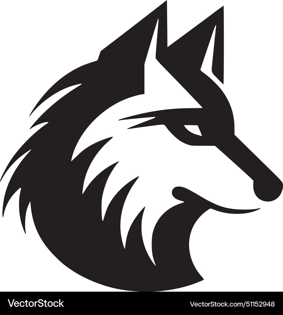 Wolf - black and white isolated icon Royalty Free Vector