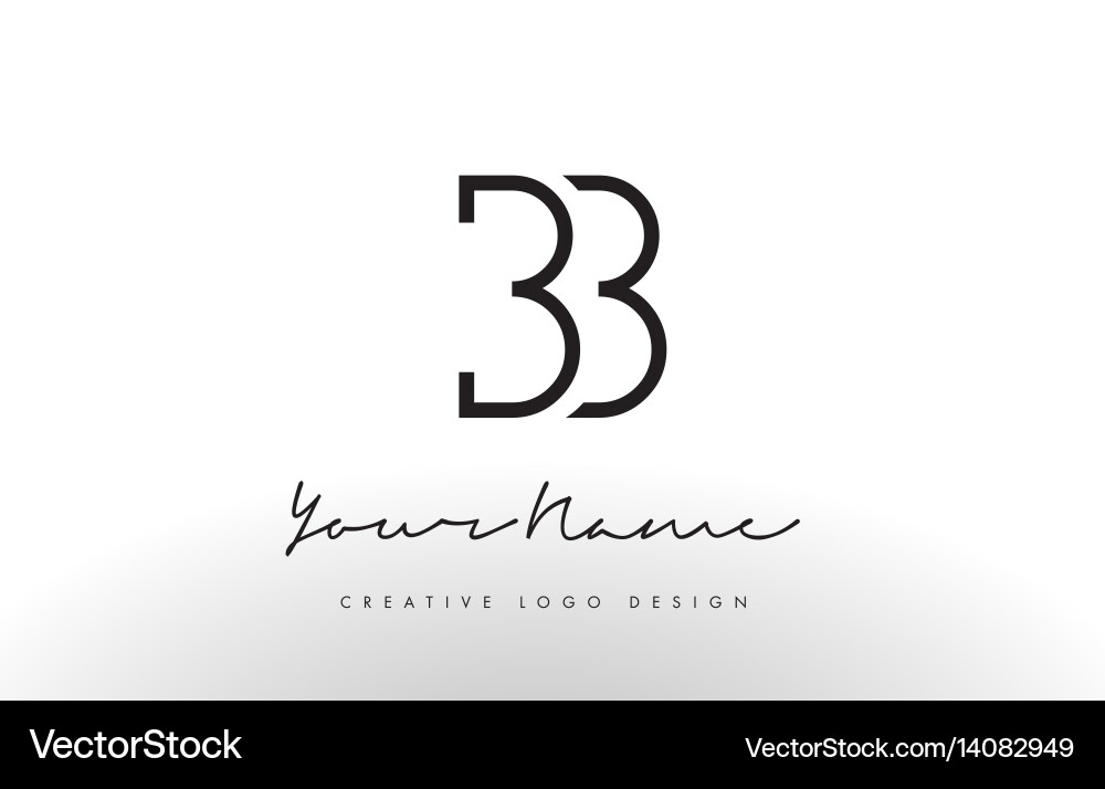 Bb letters logo design slim creative simple black Vector Image