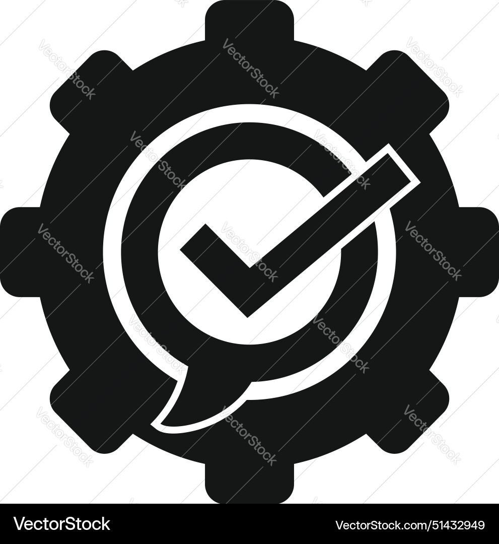 Black and white quality check icon Royalty Free Vector Image