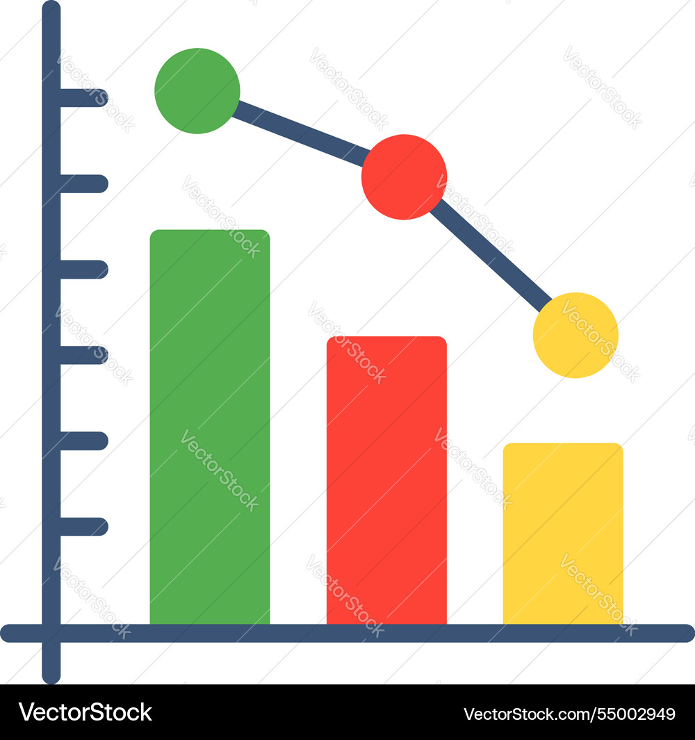 Chart flat icon design Royalty Free Vector Image
