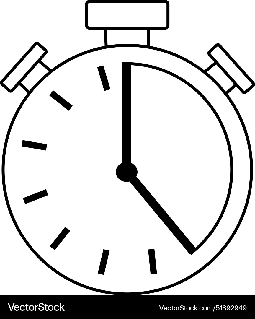 Clock time outline icon Royalty Free Vector Image