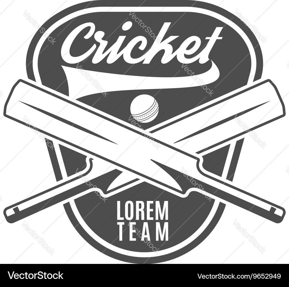 Cricket team emblem and design elements logo Vector Image