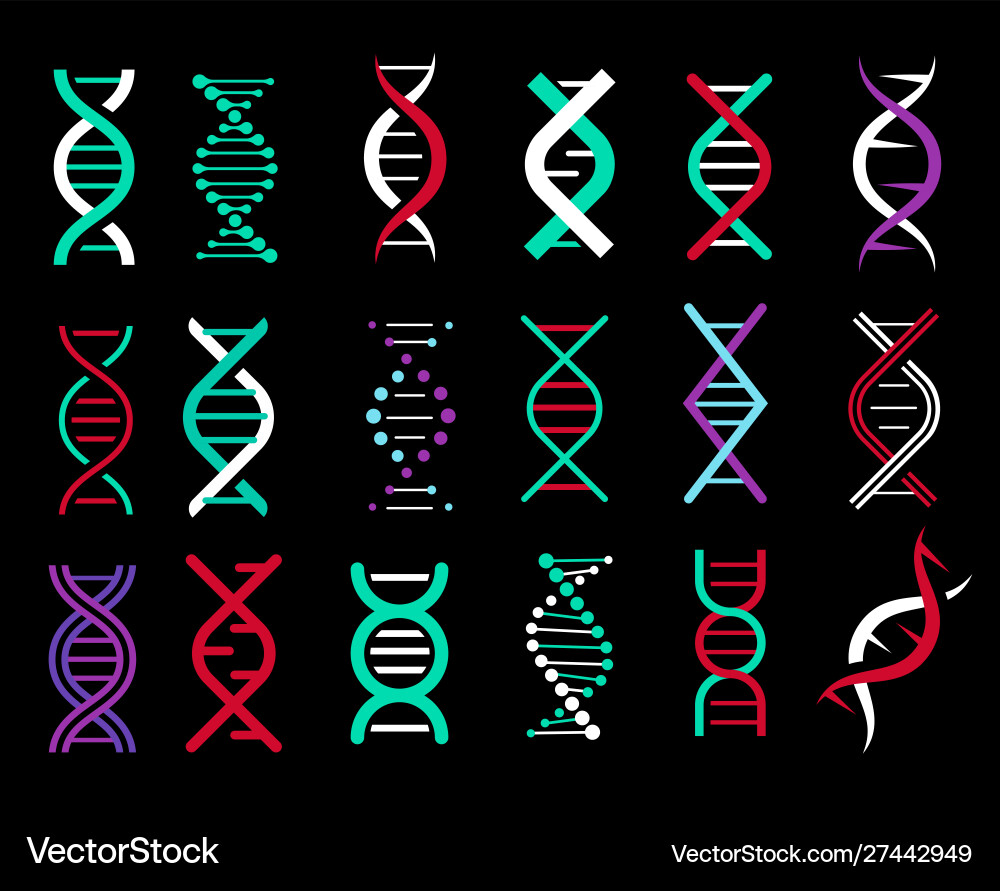 Dna genetic sign elements pictograph Royalty Free Vector
