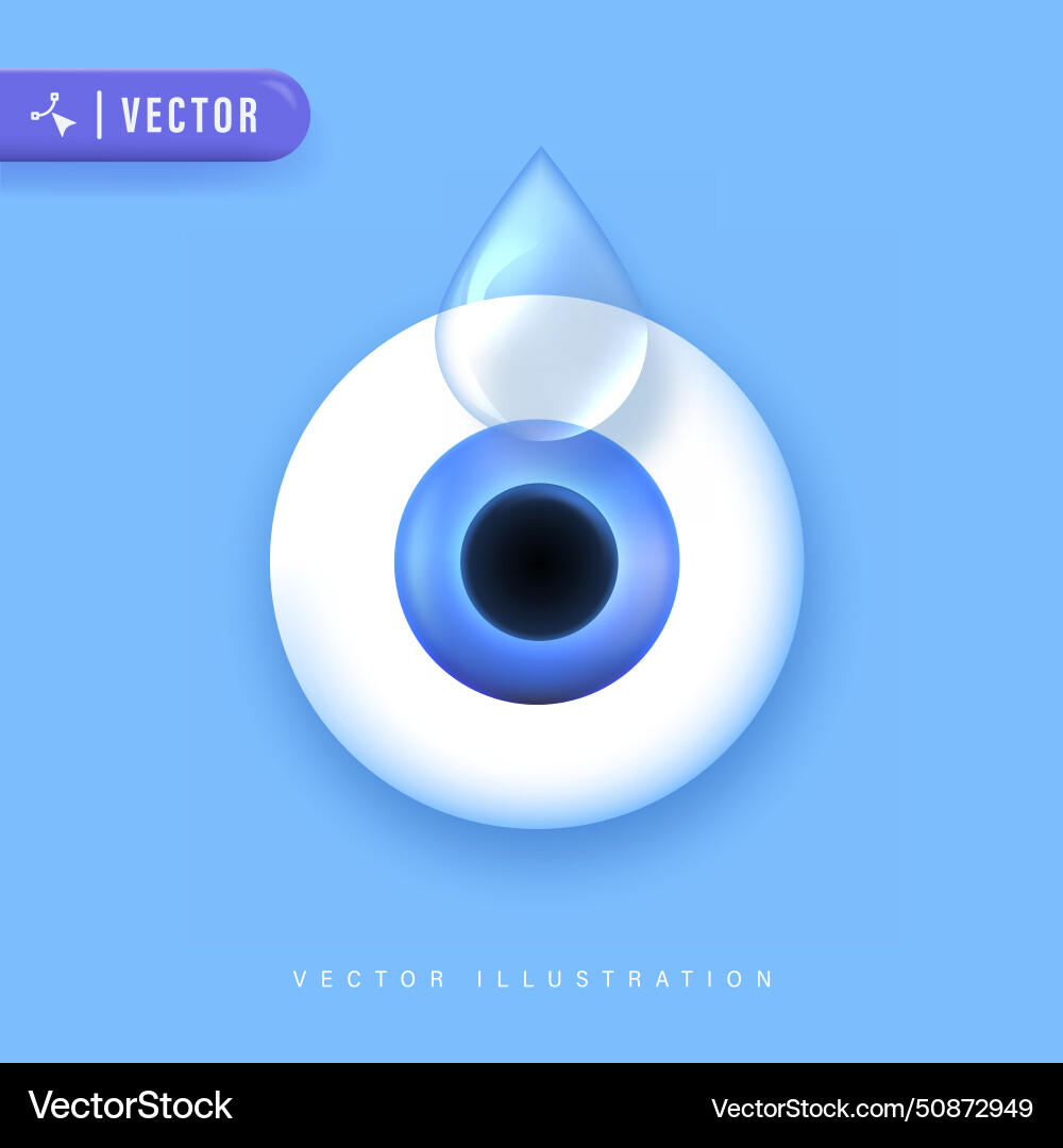Eye water drop Royalty Free Vector Image - VectorStock