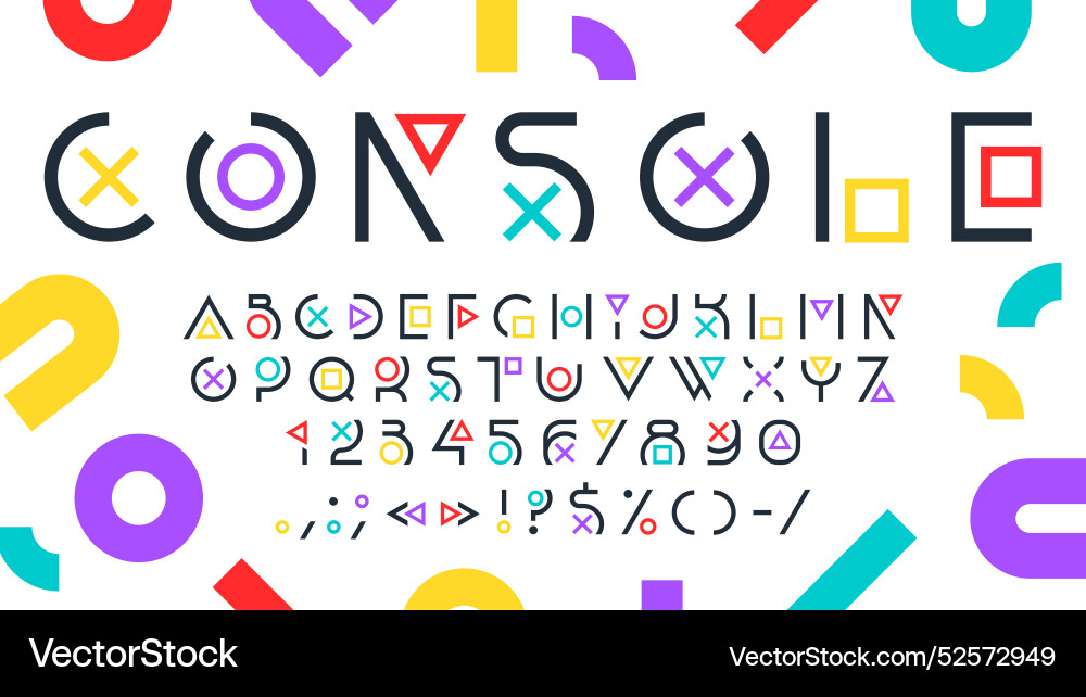 Gamer font or arcade game typeface and video type Vector Image