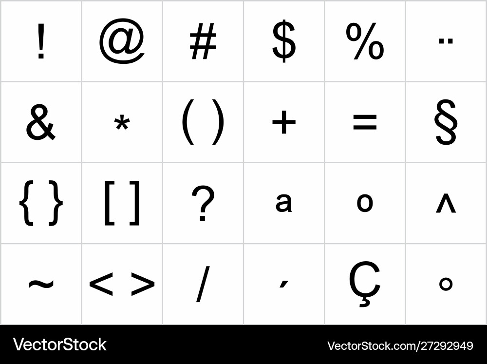 Keyboard symbol set Royalty Free Vector Image - VectorStock