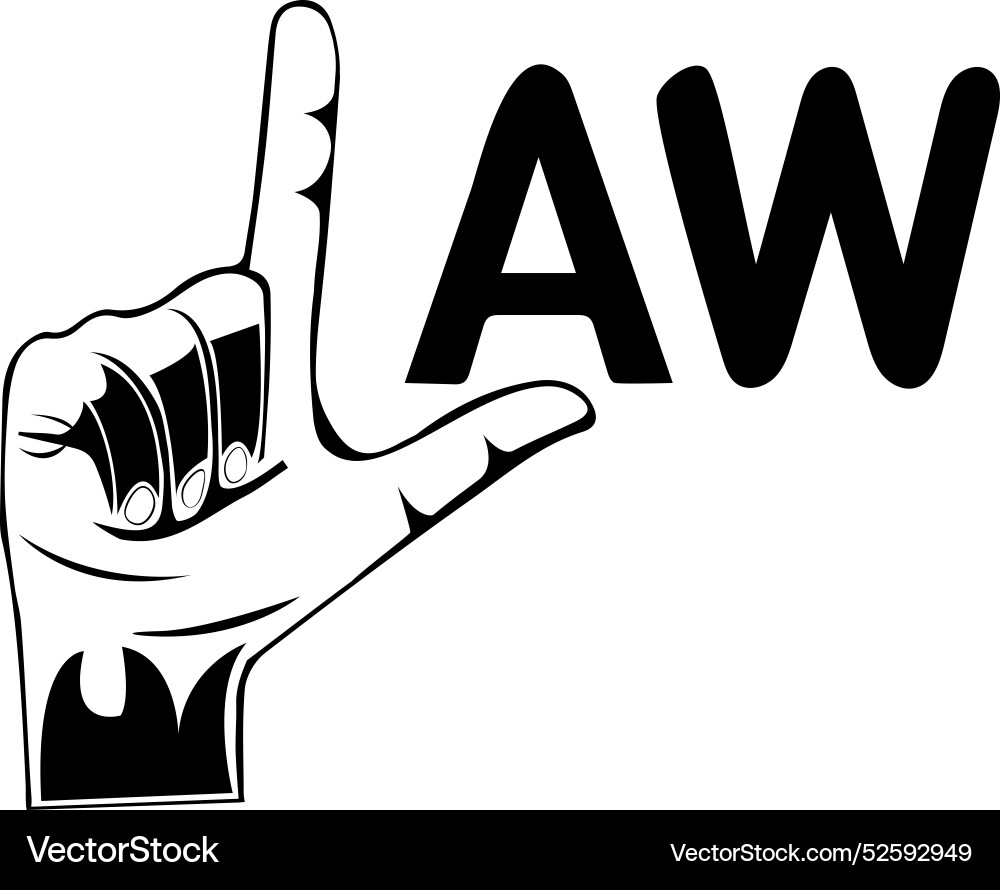 Law in hands creative legal art design Royalty Free Vector