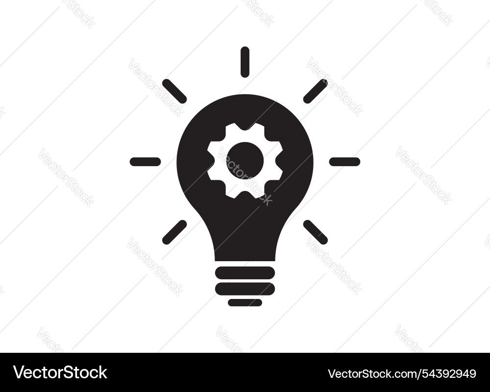 Lightbulb with idea innovation icon Royalty Free Vector